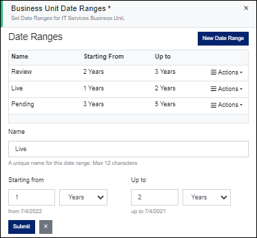 Creating Date Ranges